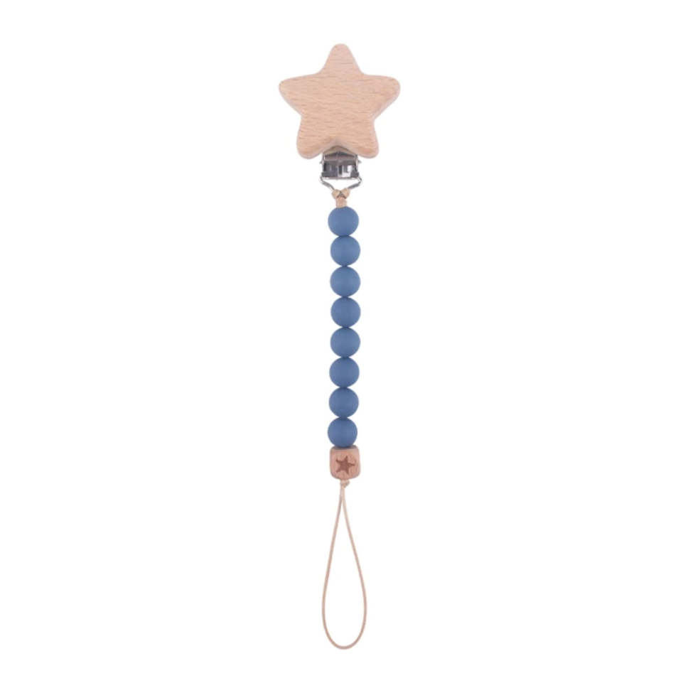 MAISON DÔME - Handmade Wood and Silicone Pacifier Chain Clip & Teething ...